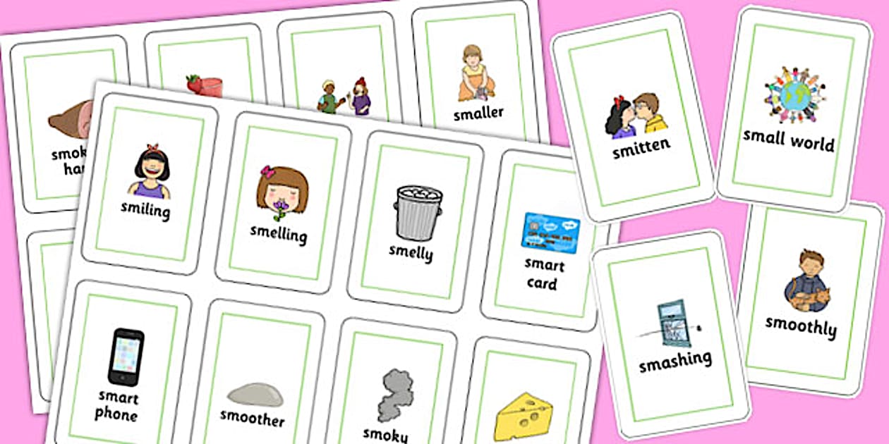 Dyslexic Two Syllable 'SM' Flash Cards (teacher made)