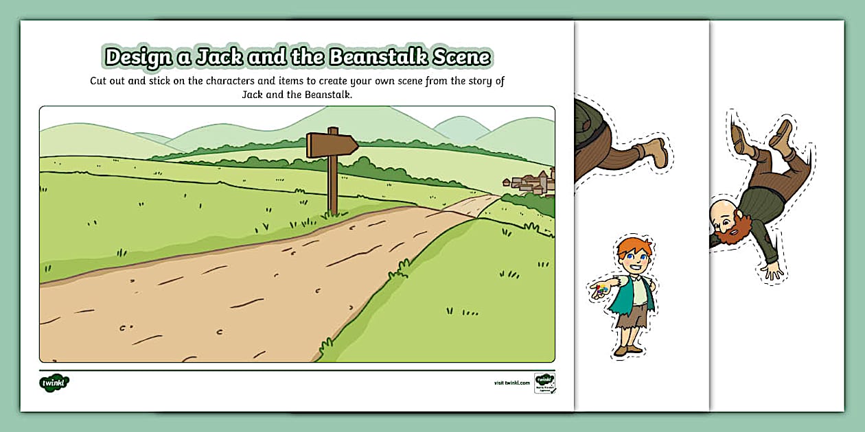 Design a Jack and the Beanstalk Scene Cutting Activity