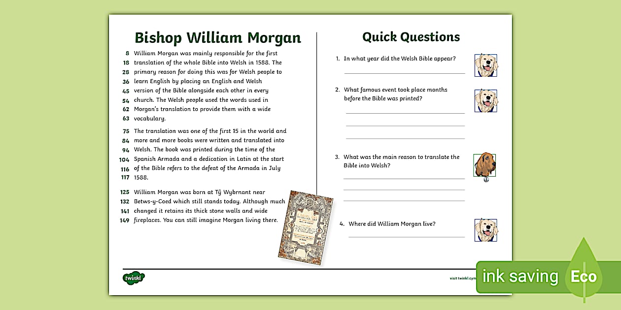 60-Second Reads: Bishop William Morgan