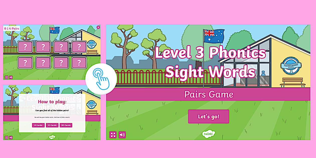 Level 3 Sight Words Pairs Game