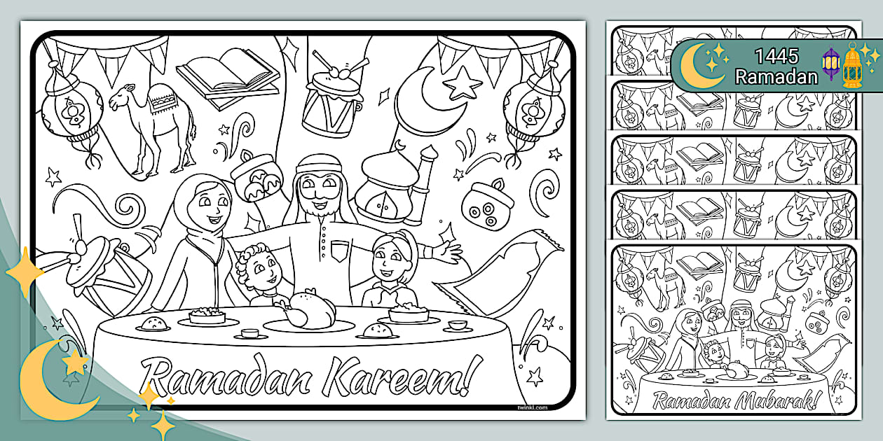 Ramadan Doodle Colouring Sheet (teacher made) - Twinkl