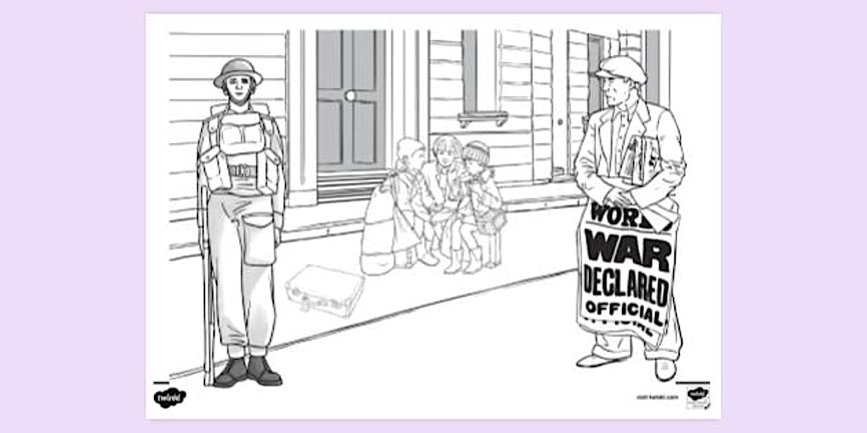 WW2 Colouring Page - Colouring Resources - Twinkl