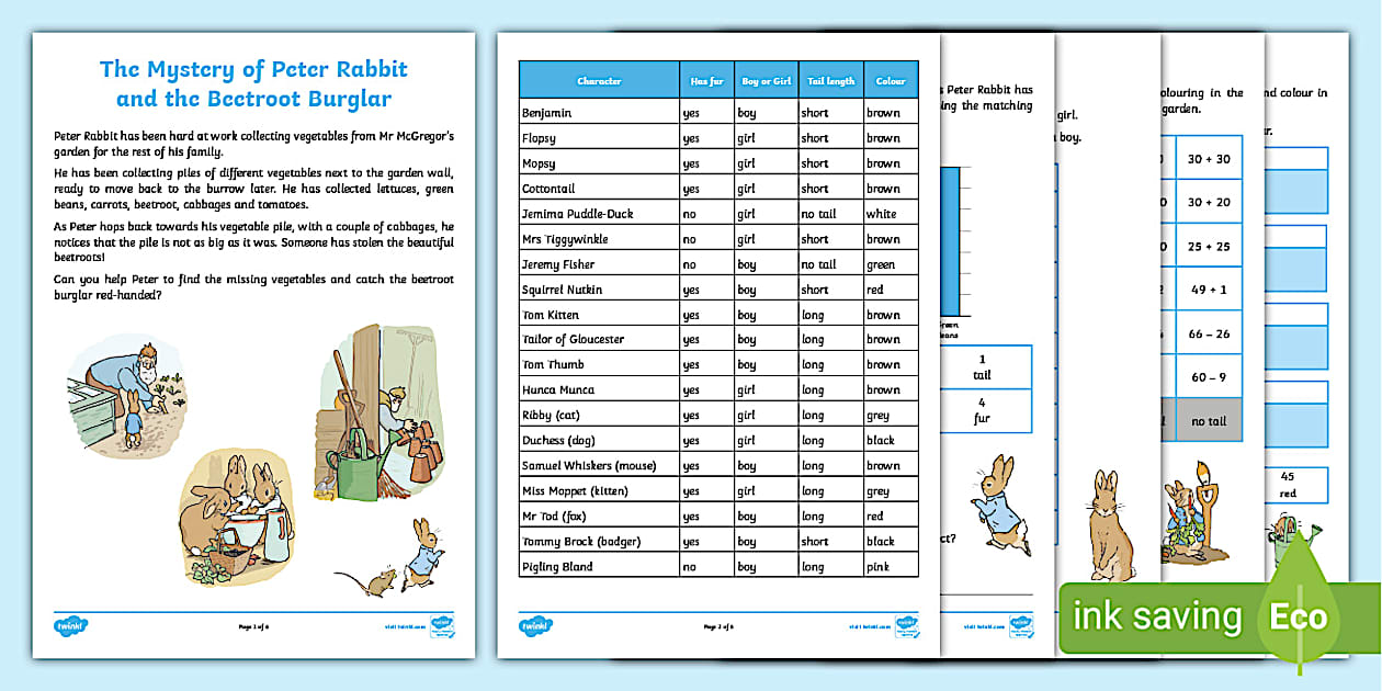 KS1 Maths Mystery: Peter Rabbit and the Beetroot Burglar