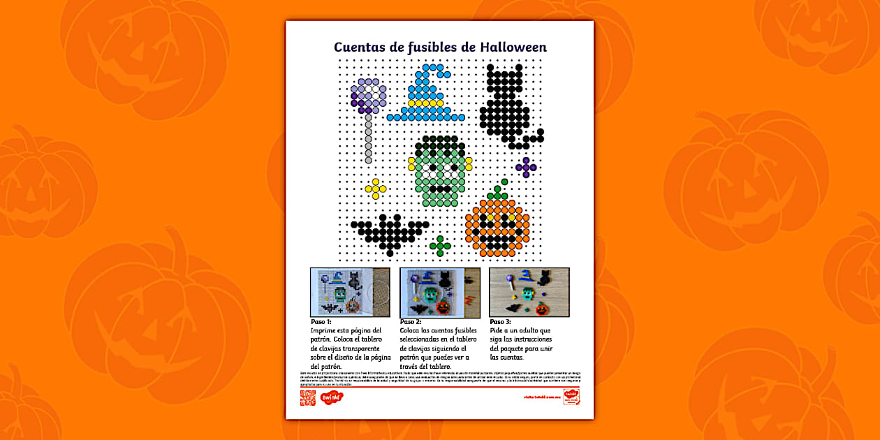 Manualidad: Cuentas de fusible de Halloween - Twinkl