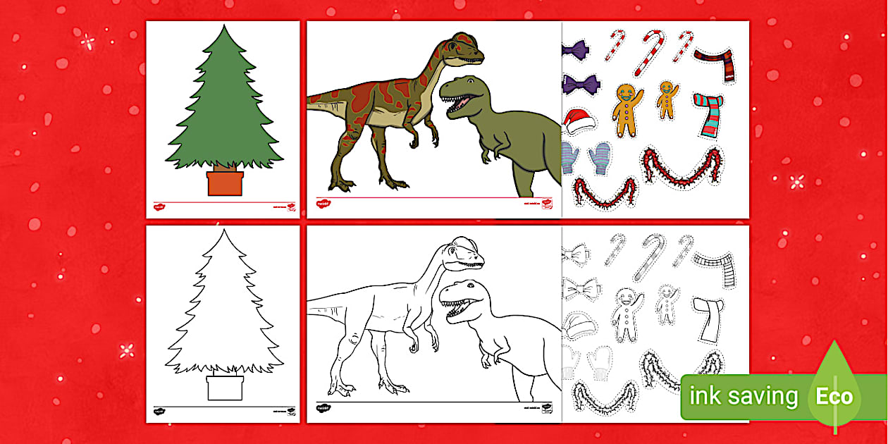 Decorate a Christmas Dinosaur - Grades K-3 (teacher made)