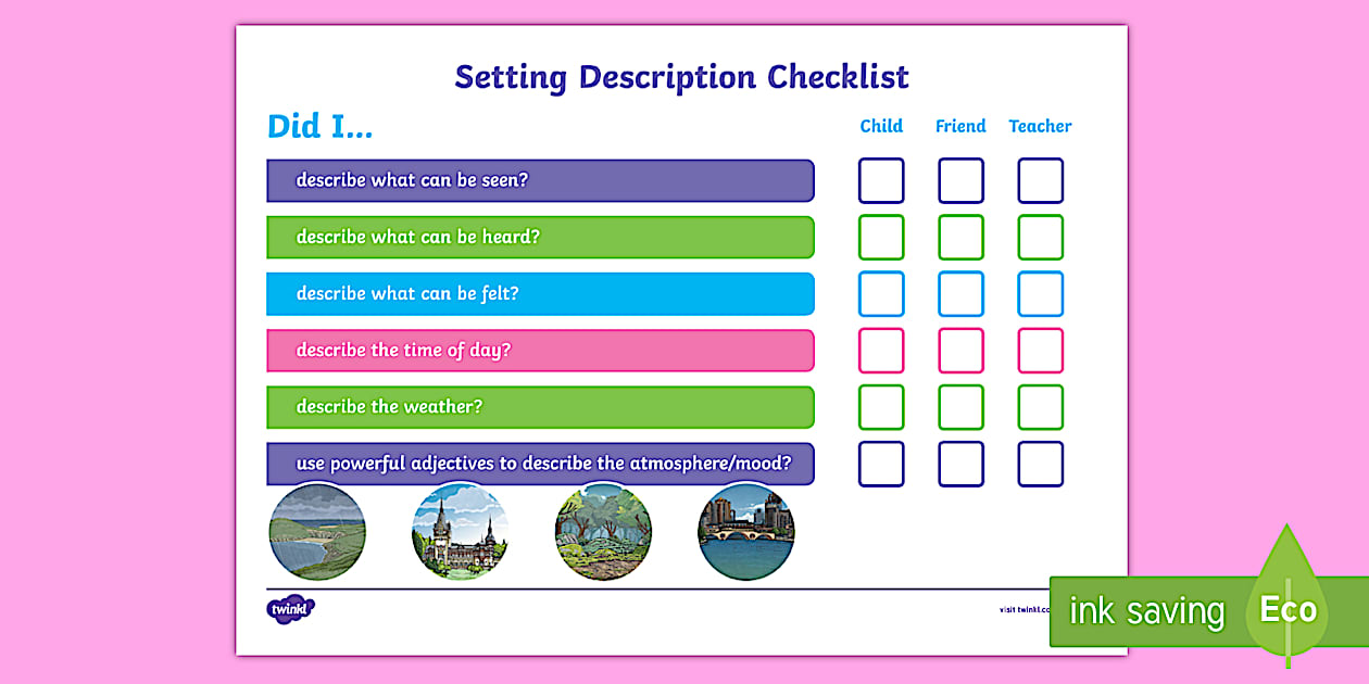 LKS2 Setting Description Checklist (teacher made) - Twinkl