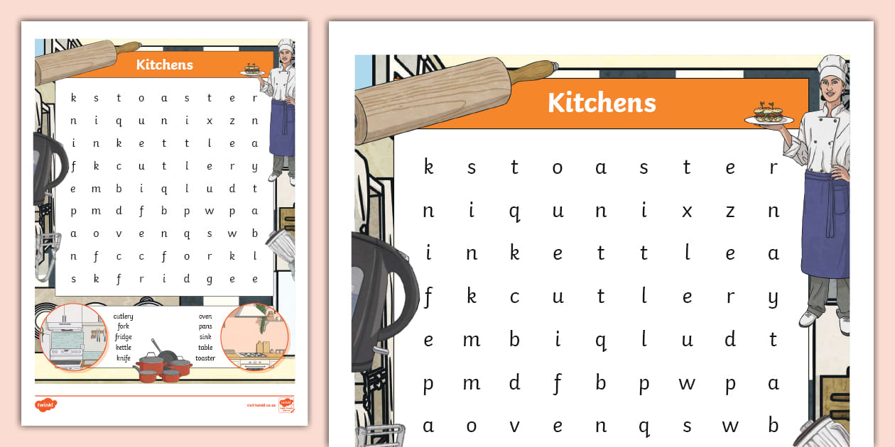 Kitchen Word Search - Twinkl South Africa