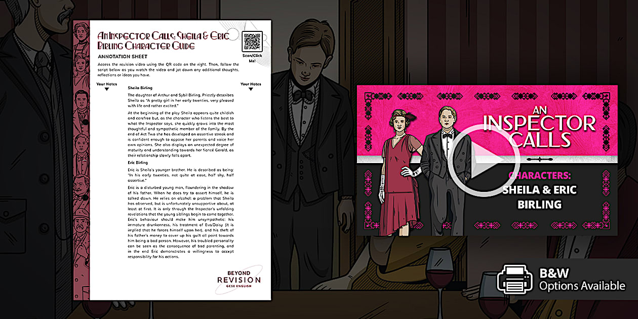Sheila & Eric Birling Character Guide | An Inspector Calls | Quickfire ...
