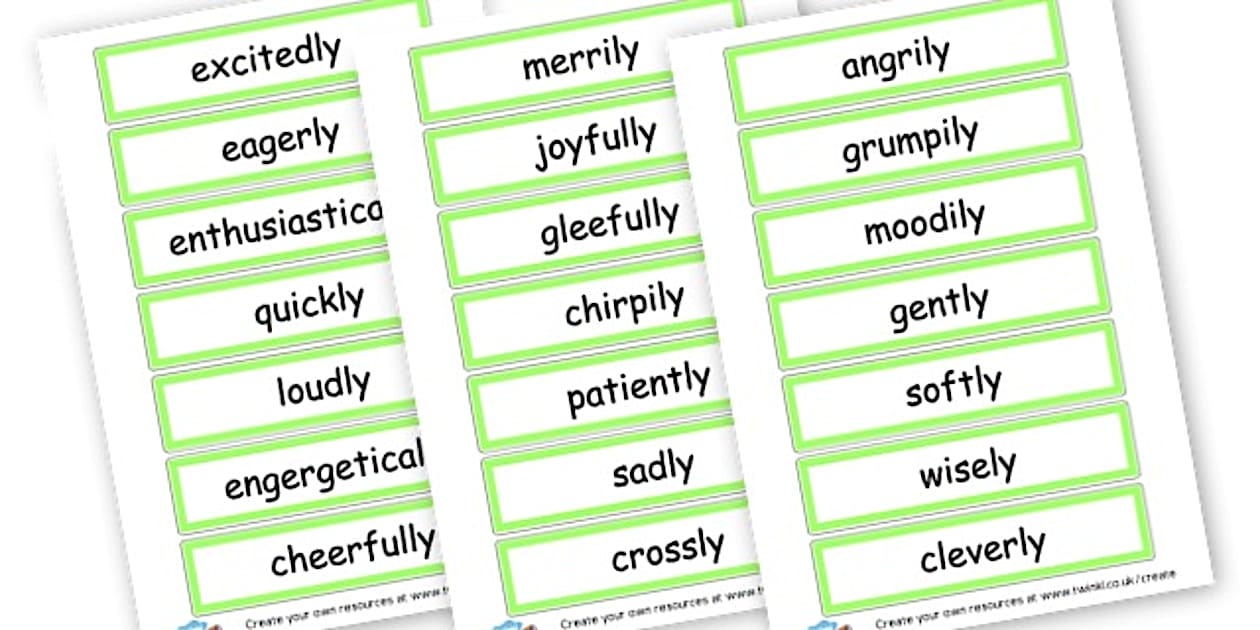 Adverbs (teacher made) - Twinkl
