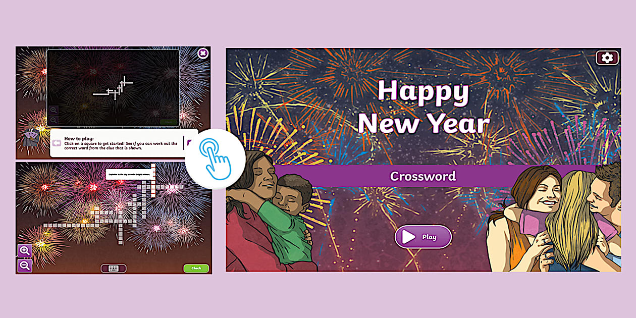 KS2 Happy New Year Interactive Crossword (teacher made)