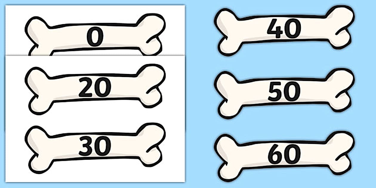 Editable 0-100 in Tens on Bones (teacher made) - Twinkl