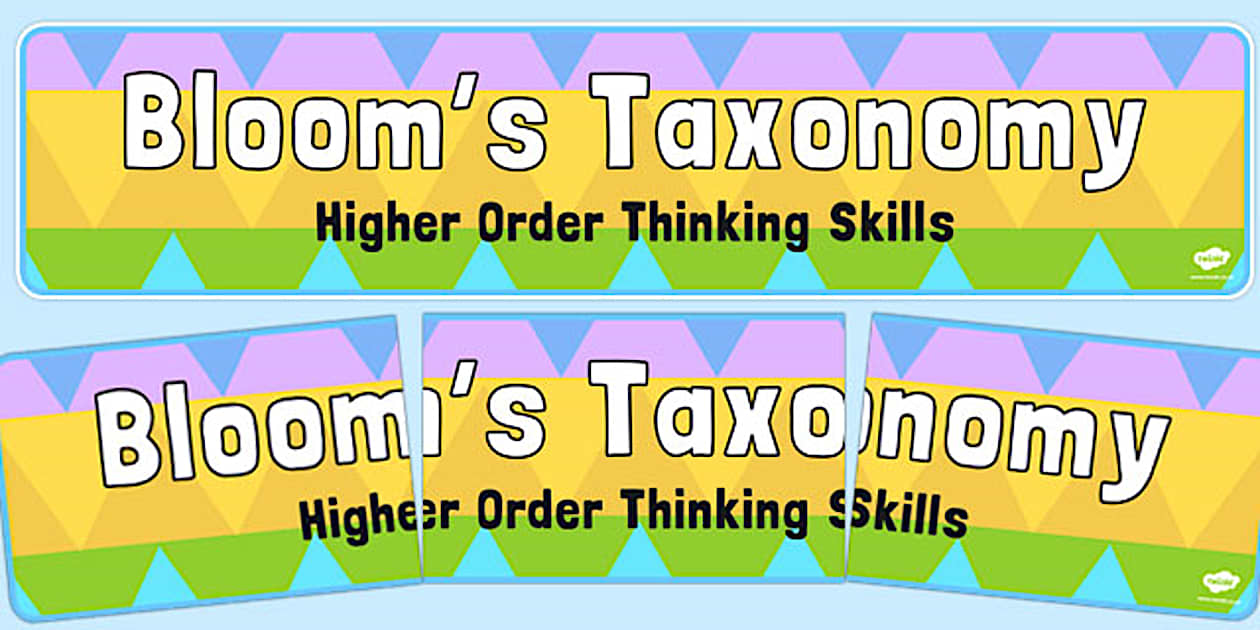 Editable Bloom's Taxonomy Higher Order Thinking Skills Display Banner