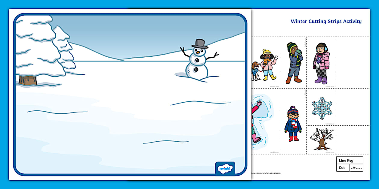 Winter Scene and Cutting Activity Pack - Twinkl