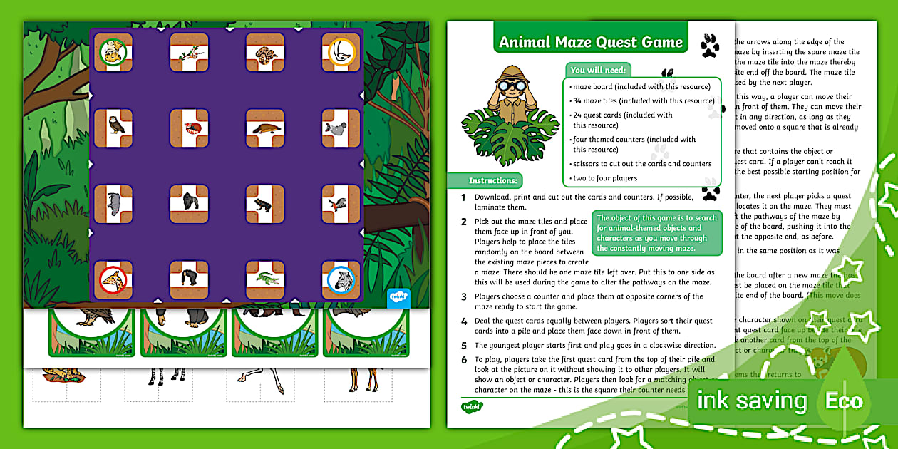 Animal Maze Quest Game - Twinkl