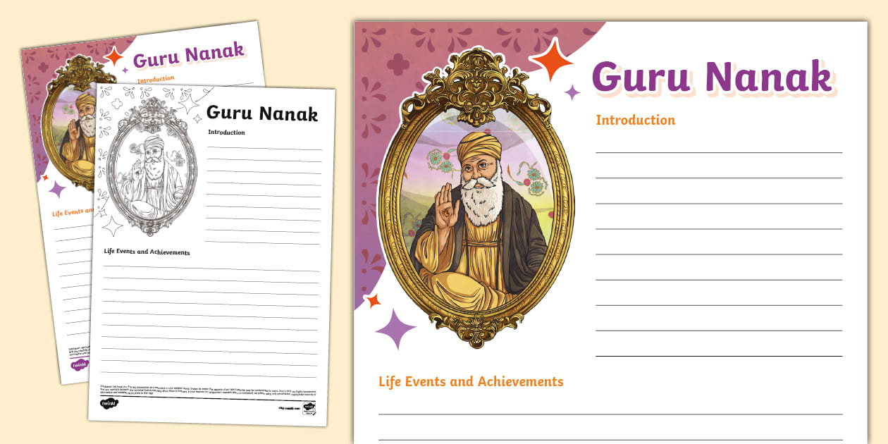 Guru Nanak Biography Writing Template (Teacher-Made)