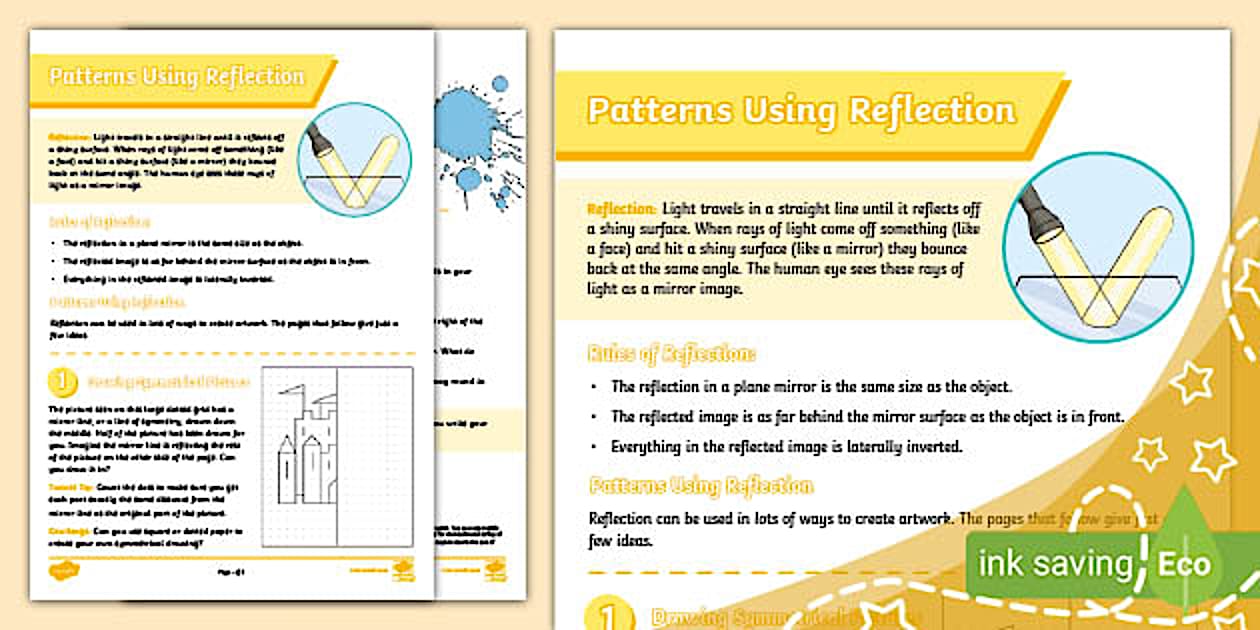 Patterns Using Reflection (Ages 7 - 11) (teacher made)