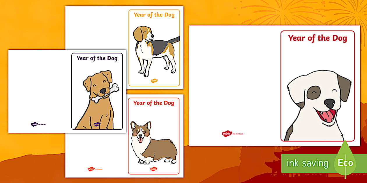 FP The Year of the Dog Greetings Cards (teacher made)