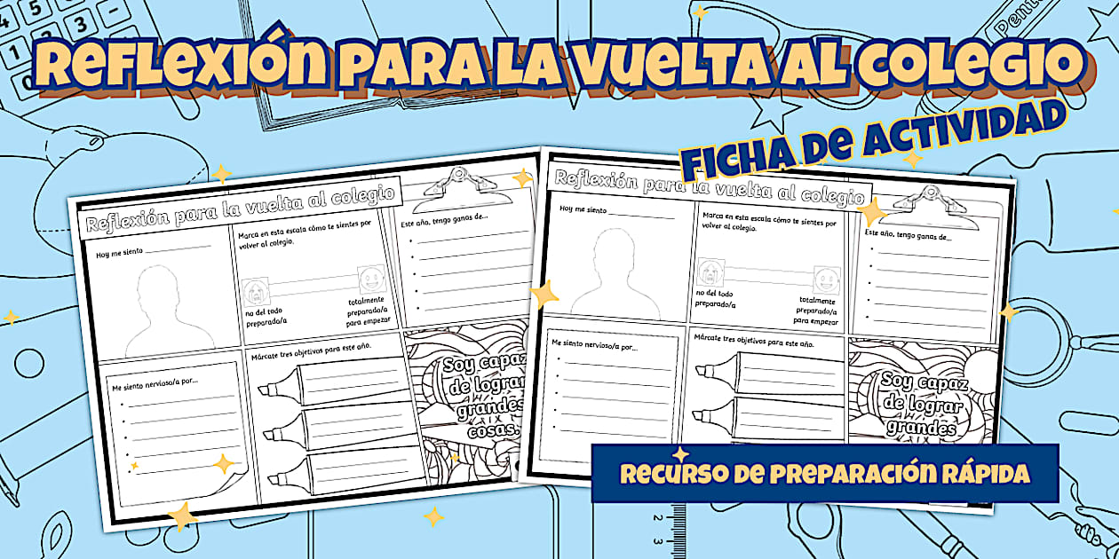 Ficha de actividad: Reflexión para la vuelta al colegio