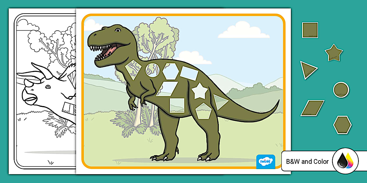Fun 2D Dinosaur Worksheet Sheet for Kids | Twinkl USA