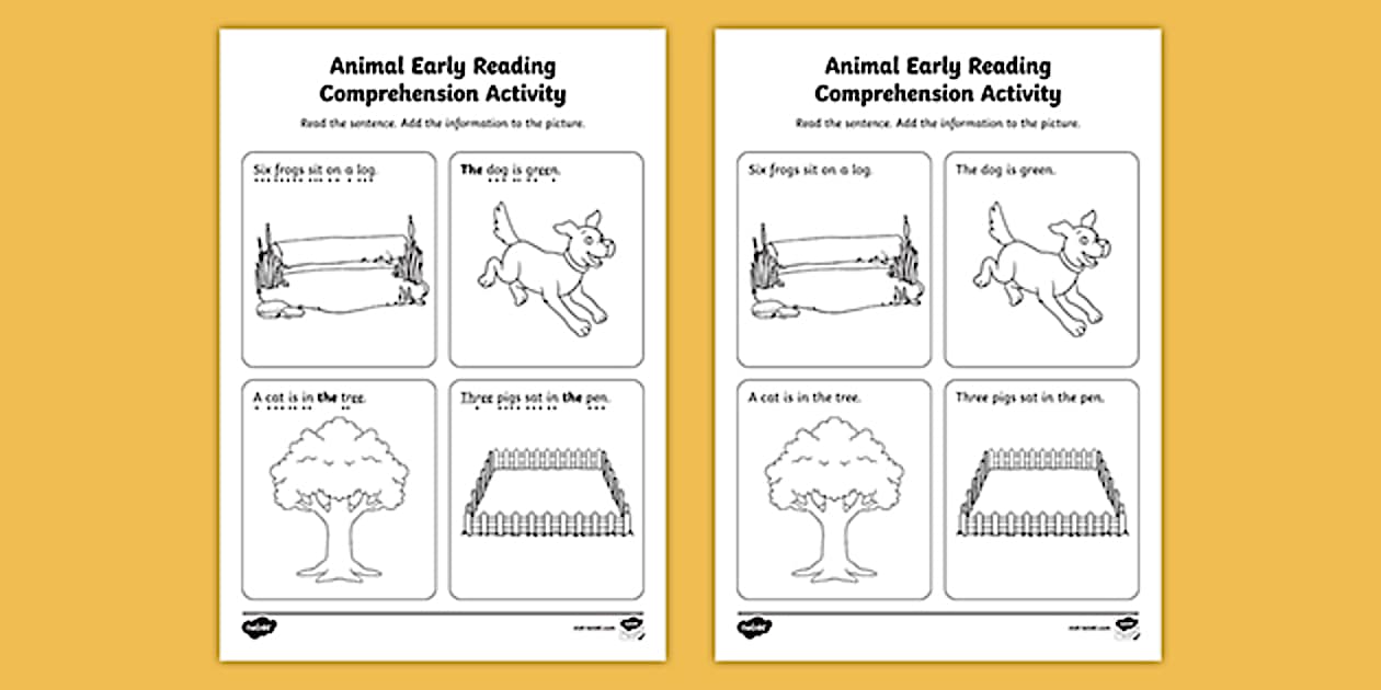 Animal-Themed Phase 4 EYFS Reading Comprehension Activity