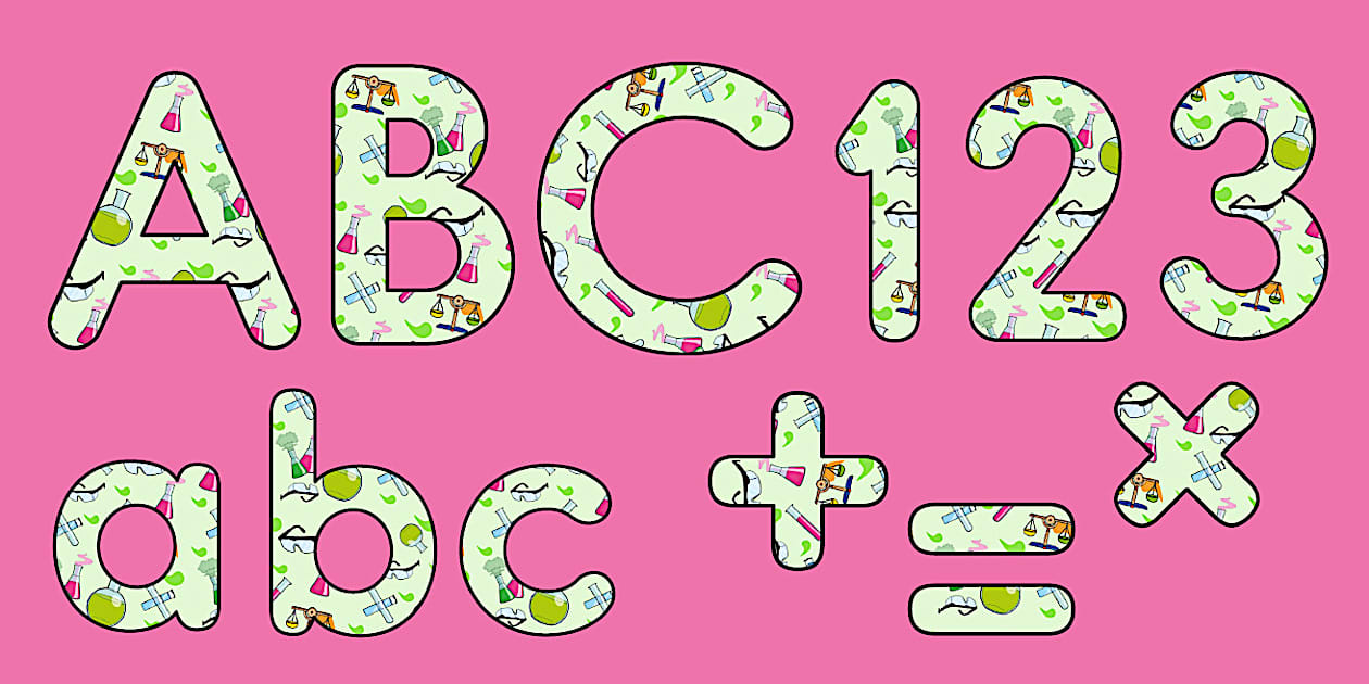 Science Bulletin Board Letters and Numbers (teacher made)