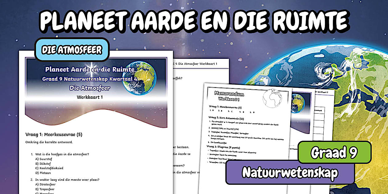 Graad 9 NW Die Atmosfeer Differensiële Werkkaarte