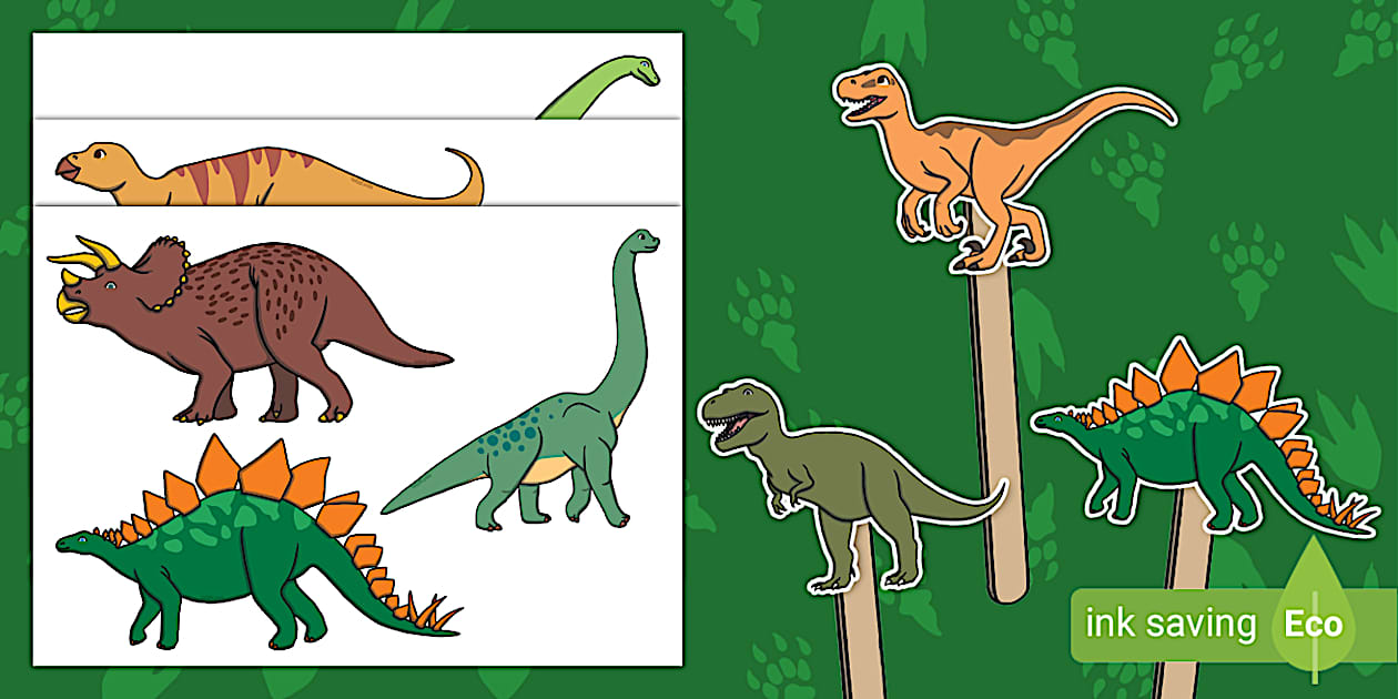 Dinosaur Stick Puppets | Twinkl (professor feito) - Twinkl