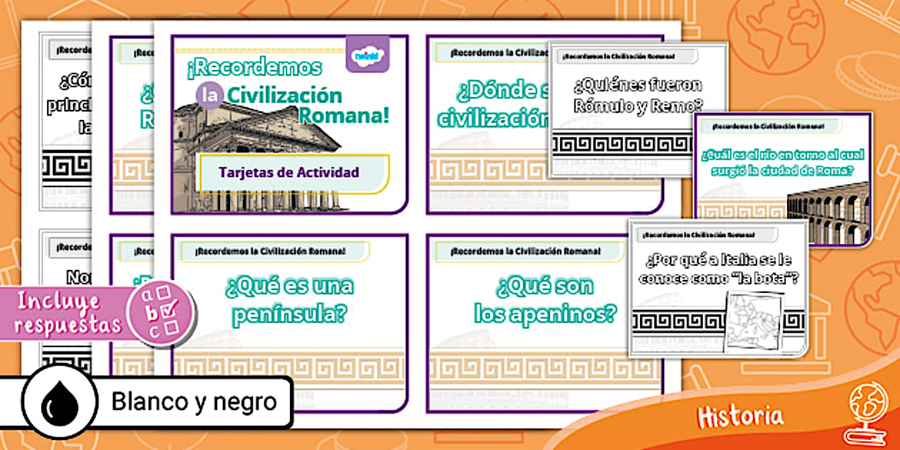 Tarjetas de Actividad | Civilización Romana | Recuperación
