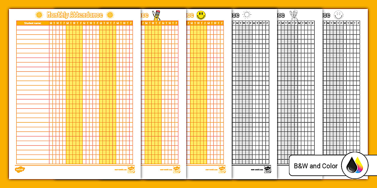 Monthly Attendance Tracker (teacher made) - Twinkl