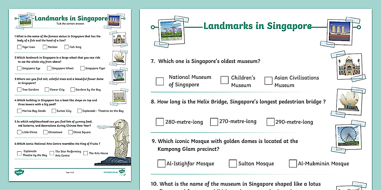 Landmarks In Singapore Quiz (teacher made) - Twinkl