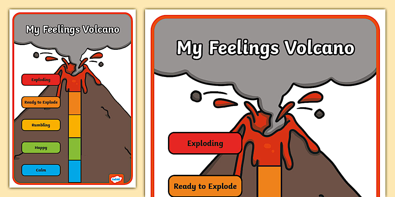 My Feelings Volcano Display Poster (teacher made) - Twinkl