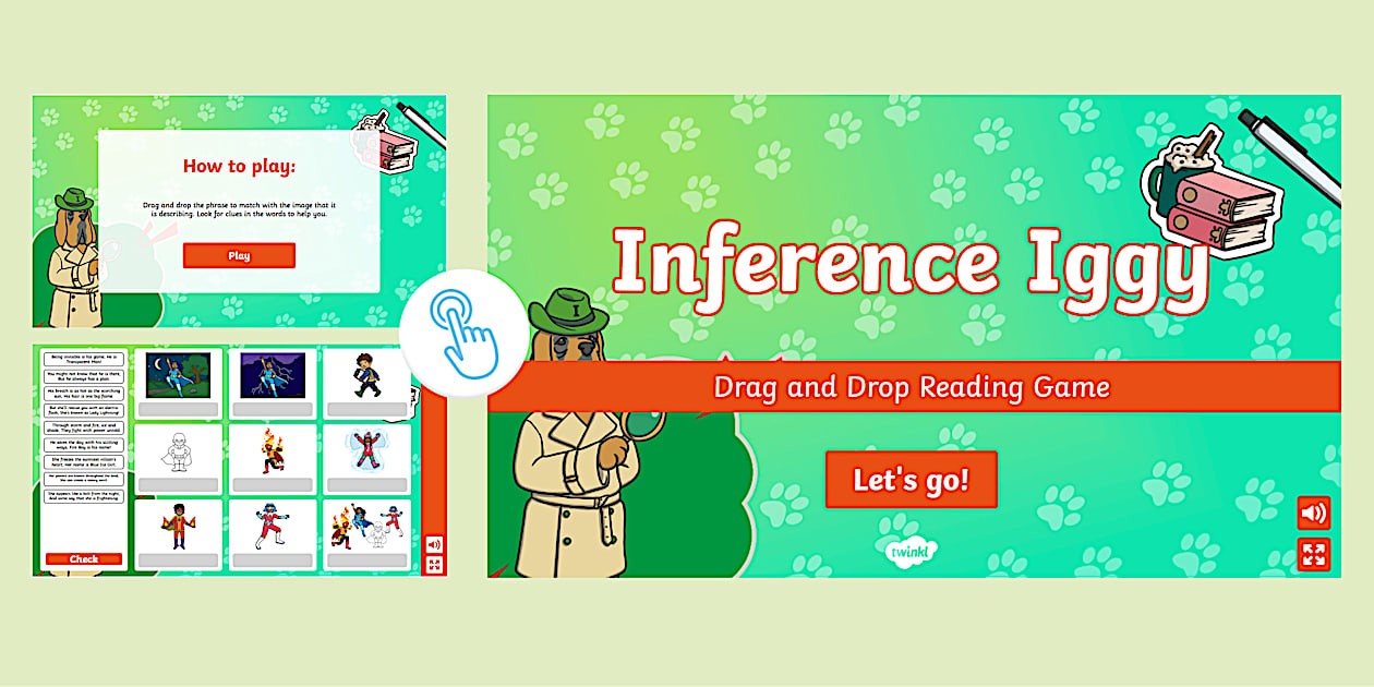 Inference Iggy KS1 English Comprehension Drag and Drop Game