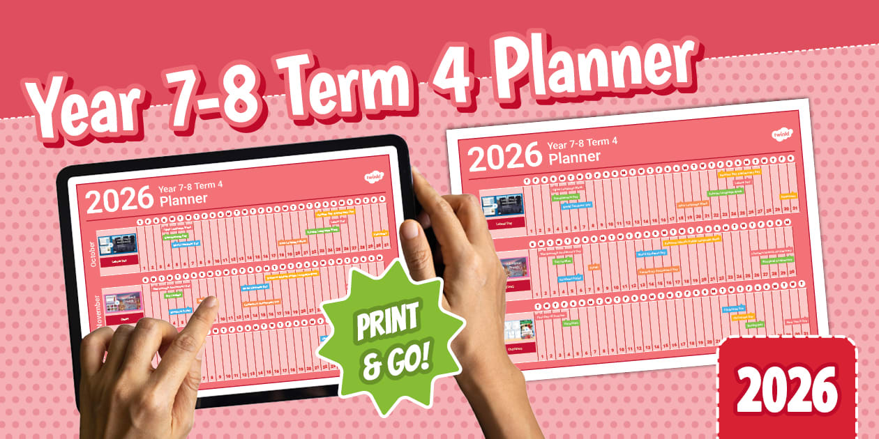 2026 Year 7-8 Term 4 Planner