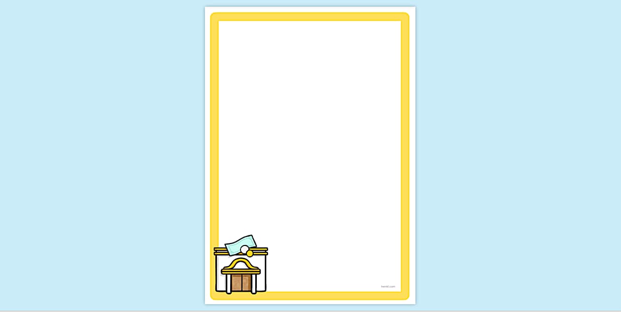 Simple Blank Bank Map Icon Page Border | Page Borders