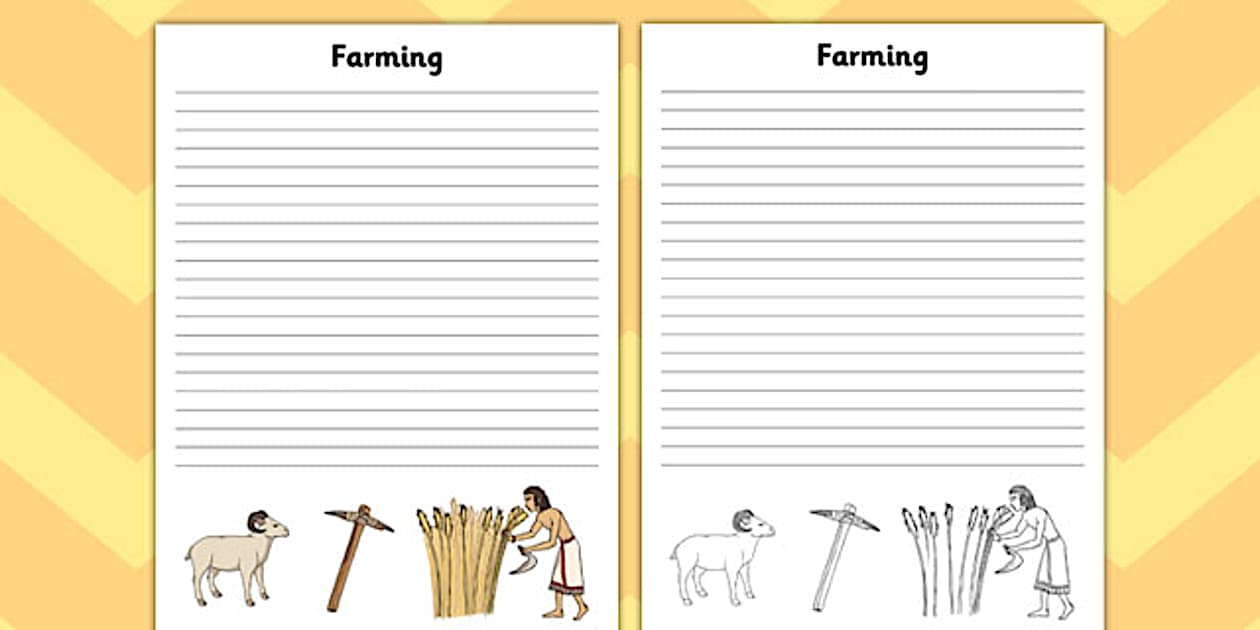 Black and White Ancient Sumer Farming Writing Frame - Twinkl