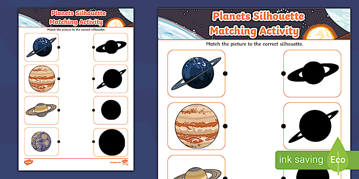 Planets Silhouette Matching Activity (teacher made) - Twinkl