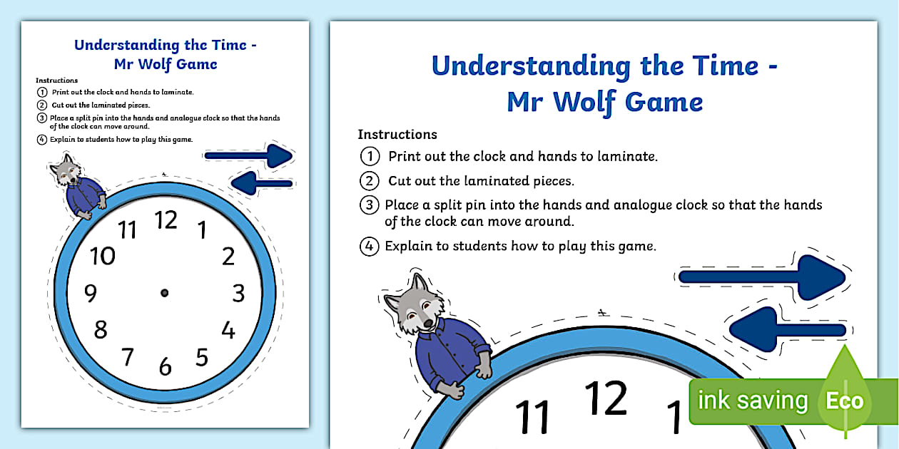 Understanding the Time - Mr. Wolf Game - Twinkl