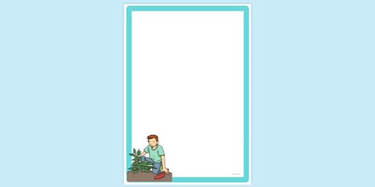 Boy Gardening Page Border | Page Borders | Twinkl - Twinkl