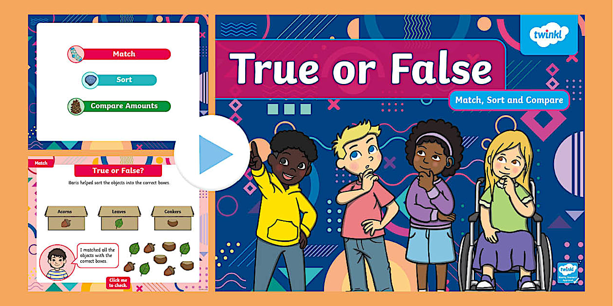 👉 EYFS Maths True or False PowerPoint Match, Sort and Compare