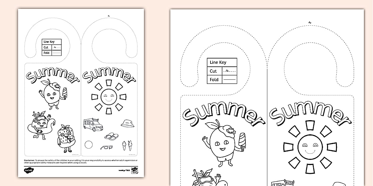 Summer Door Hanger Worksheet (teacher made) - Twinkl