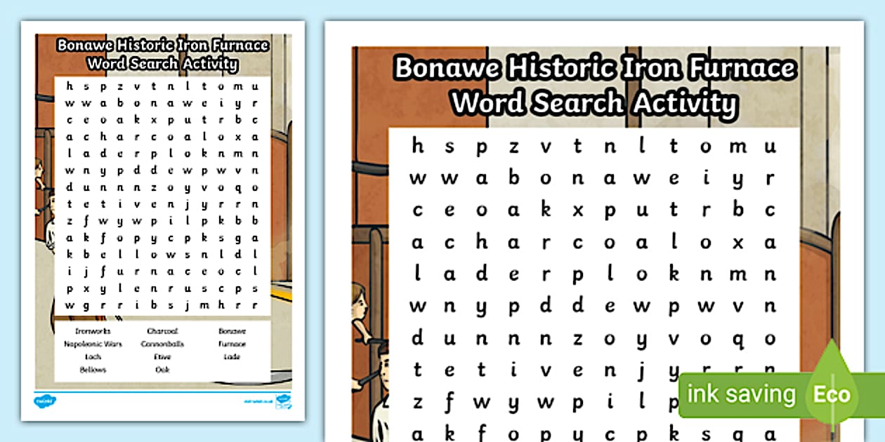 Bonawe Historic Iron Furnace Word Search Activity | Twinkl