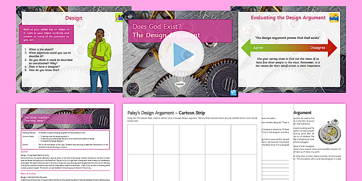 Editable The Design Argument Lesson Pack (teacher made)