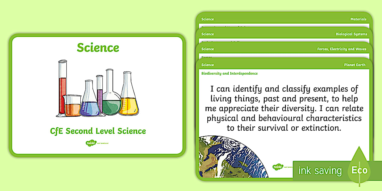 CfE Second Level Science Experiences and Outcomes Display Posters