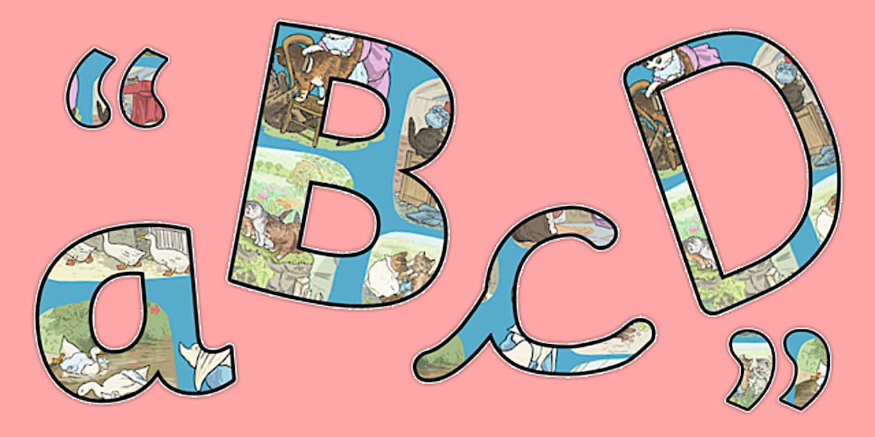 Beatrix Potter - The Tale of Tom Kitten Themed Size Editable Display ...