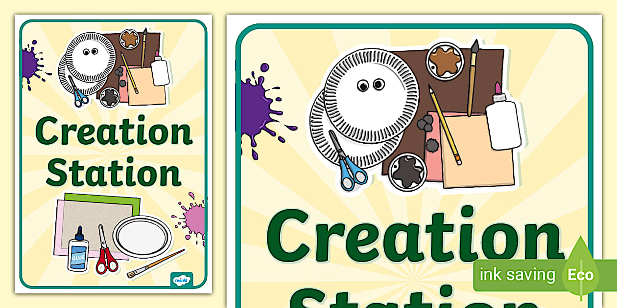 Creation Station Display Poster (teacher made) - Twinkl