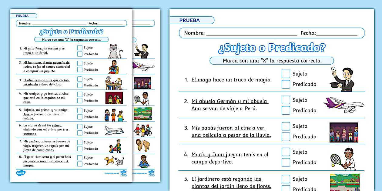 Prueba: Sujeto y Predicado
