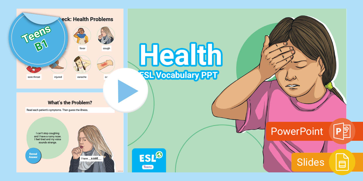 ESL Health Vocab Presentation for Teens (Lehrer gemacht)