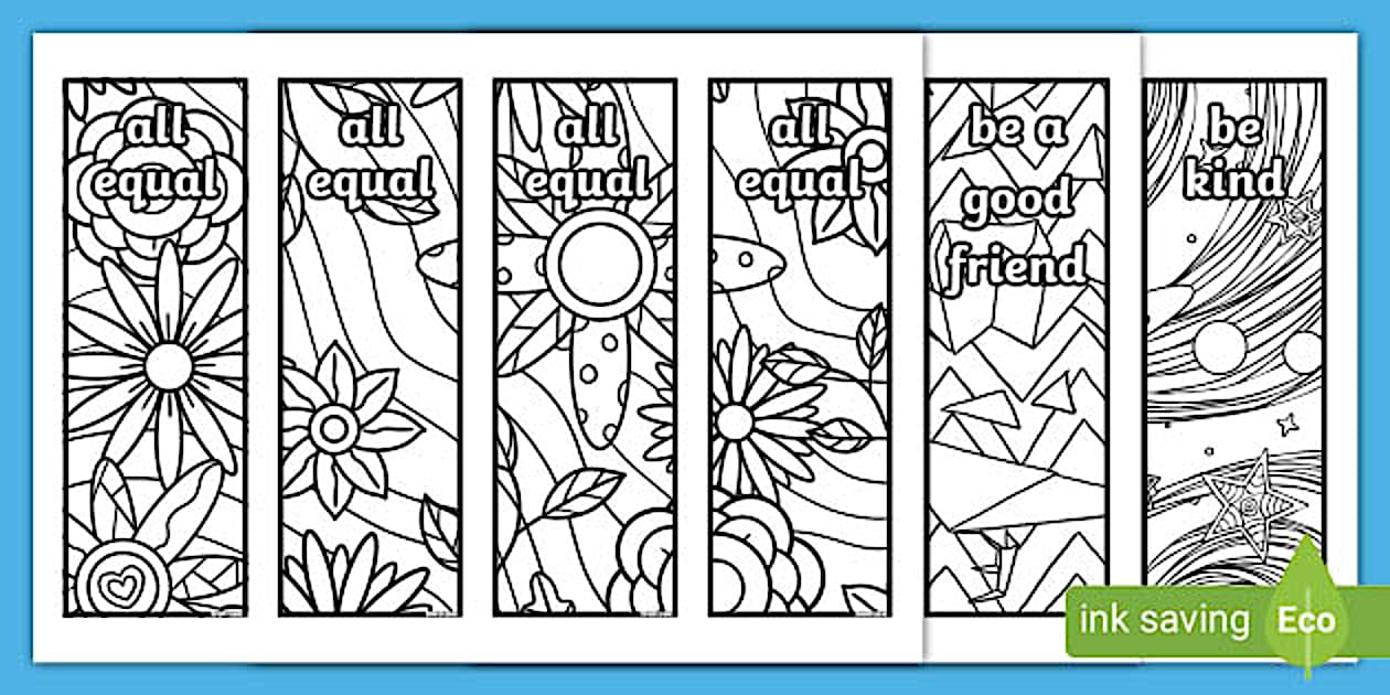 Anti-Bullying Mindfulness Colouring Bookmarks (teacher made)
