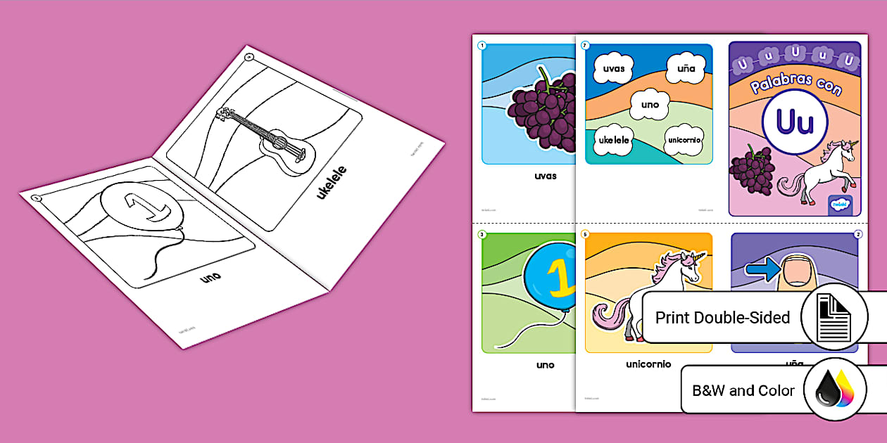 Libros fonéticos - Palabras con Uu (Teacher-Made) - Twinkl
