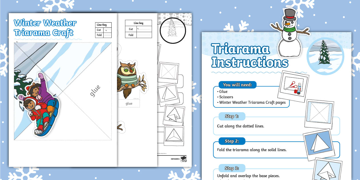 Winter Weather Triarama Craft (teacher made) - Twinkl